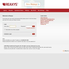 www.Reaxys.com - Reaxys Login Page