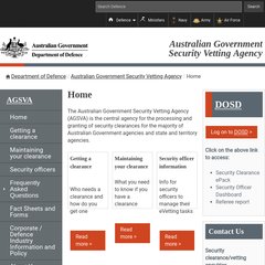 www.Agsva.gov.au - Australian Government Security Vetting Agency