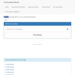 www.Allscrabblewords.com - Unscrambler | Unscramble Scrabble Words