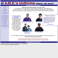 www.Amesuniforms.com - Postal Uniforms from A.M.E.'s Uniforms