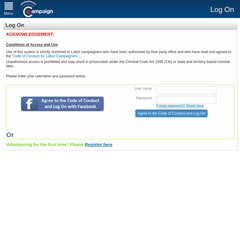 www.Campaigncentral.org.au - Campaign Central - Log