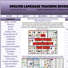 www.Englishwsheets.com - ESL Printable Grammar and Vocabulary Worksheets