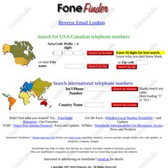 www.Fonefinder.net - Fone Finder query form