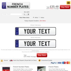 www.Frenchnumberplates.co.uk - French Number Plates â€“ Best Price