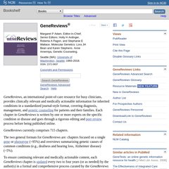 www.Genereviews.org - GeneTests