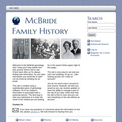 www.Mcbridehistory.com - McBride Family Genealogy Pages