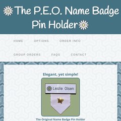 www.Peonamebadge.org - The P.E.O. Name Badge Pin Holder