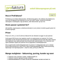 www.Profaktura.no - Pro Faktura - gratis fakturaprogram på