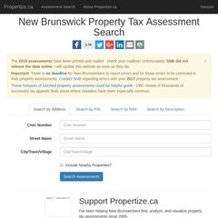 www.Propertize.ca - Property Tax Assessment Search