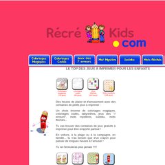 www.Recrekids.com - Le meilleur des jeux gratuits à imprimer