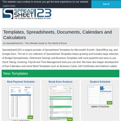 www.Spreadsheet123.com - Excel Templates, Spreadsheets
