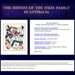 www.Sykesfamily.com.au - The History of the Sykes Family in Australia