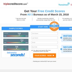 www.Triplecreditscore.com - Get your FREE Triple Score Online! View All